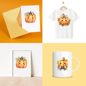 Cute Halloween Pumpkins Clipart Set. 10 PNG Cute Halloween Pumpkin ...