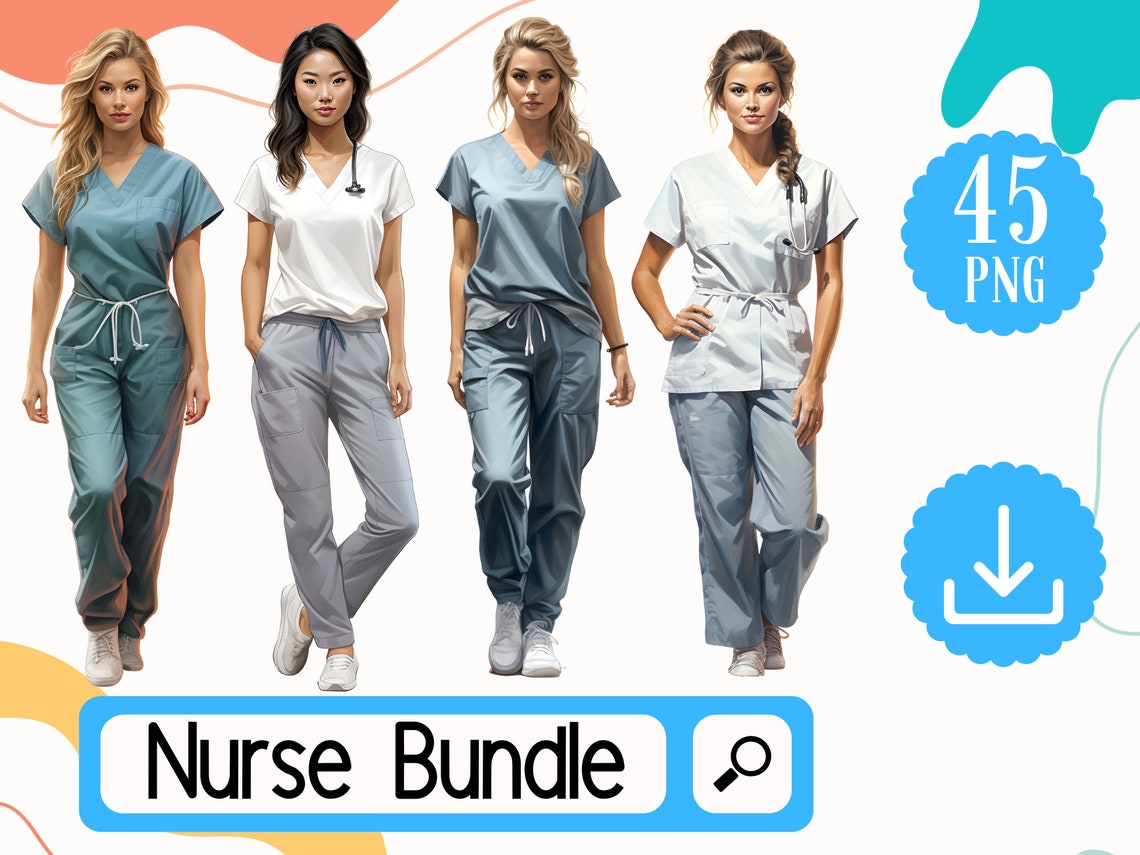Nurse PNG. Nurses Clipart Bundle. 45 Detailed Nurse Png Digital ...