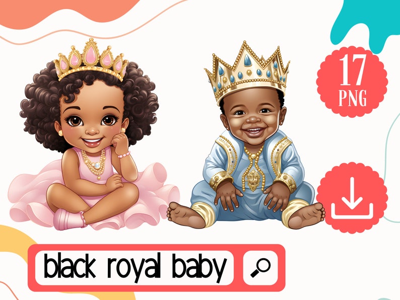 Black Baby Crown Clipart. 17 Baby Shower Png. Gender Reveal Clipart ...