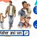 Father and Son Clipart Bundle. 24 Dad and Boy PNG Clipart. Fathers Day ...