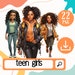 Black Teenager Girls Clipart. 22 African American Teenager Girl PNG Set ...