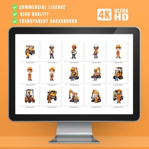 Cute Construction Kids Clipart - 15 PNG Construction Builder Theme Kids ...