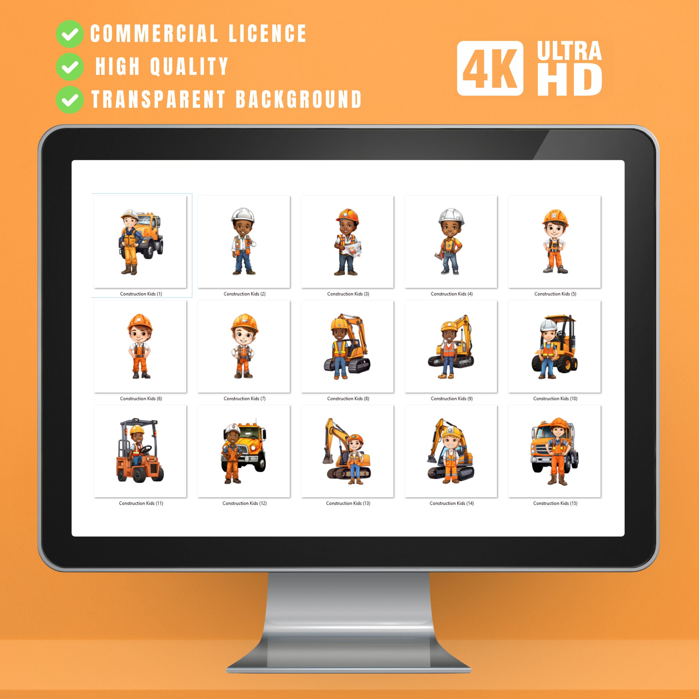 Cute Construction Kids Clipart 15 PNG Construction Builder Theme Kids ...