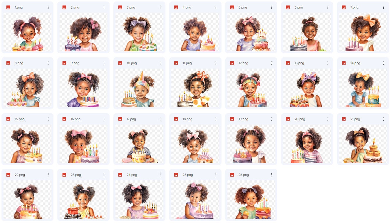 Black Birthday Girl Clipart Bundle. 26 Afro Girl Birthday Png. Birthday ...