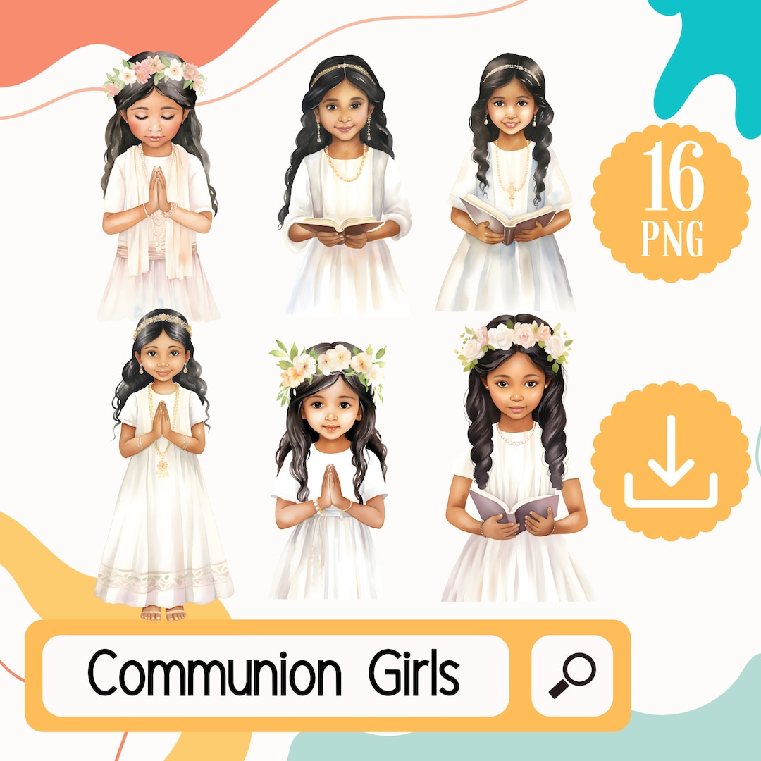Indian Girls First Communion Png. First Communion Clipart. Girls ...