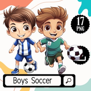 Boys Soccer Football Clipart. 17 Football Player Kids PNG. Football ...