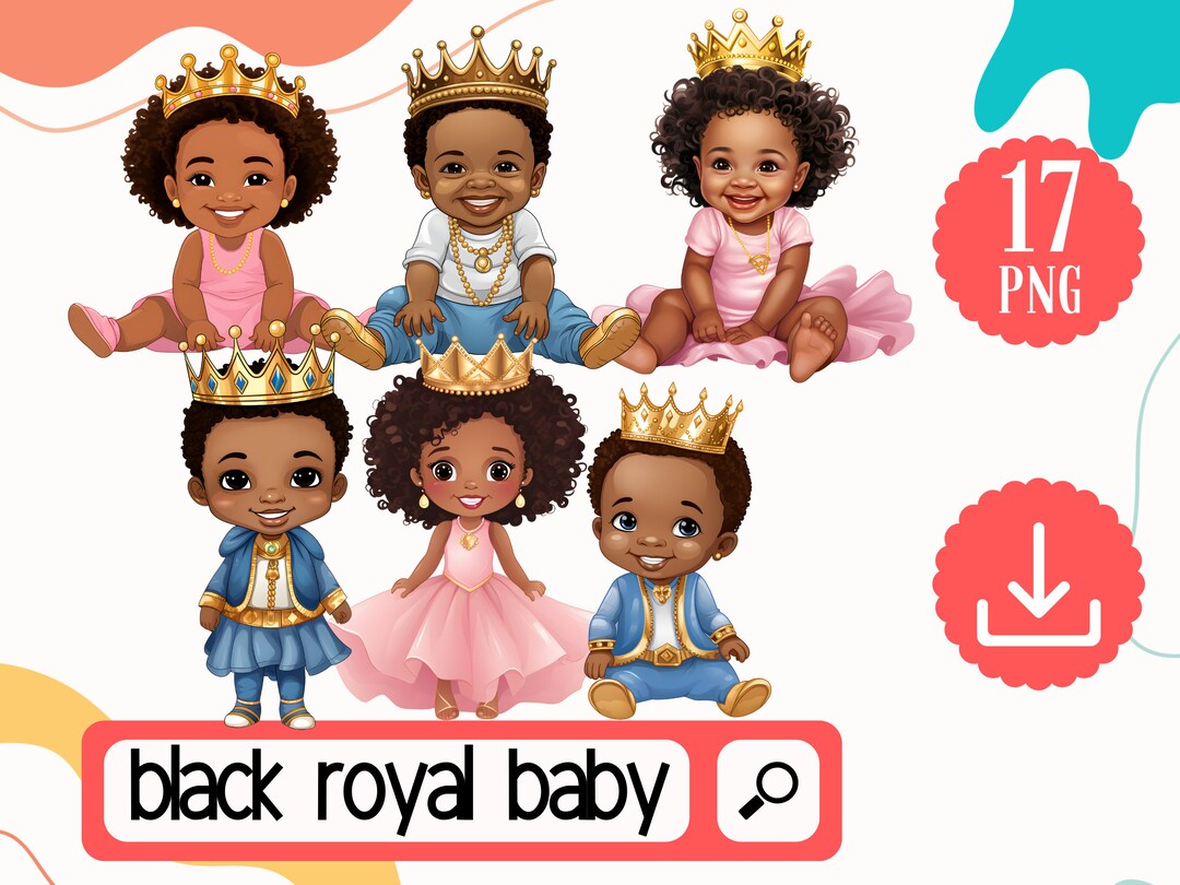 Black Baby Crown Clipart. 17 Baby Shower Png. Gender Reveal Clipart ...
