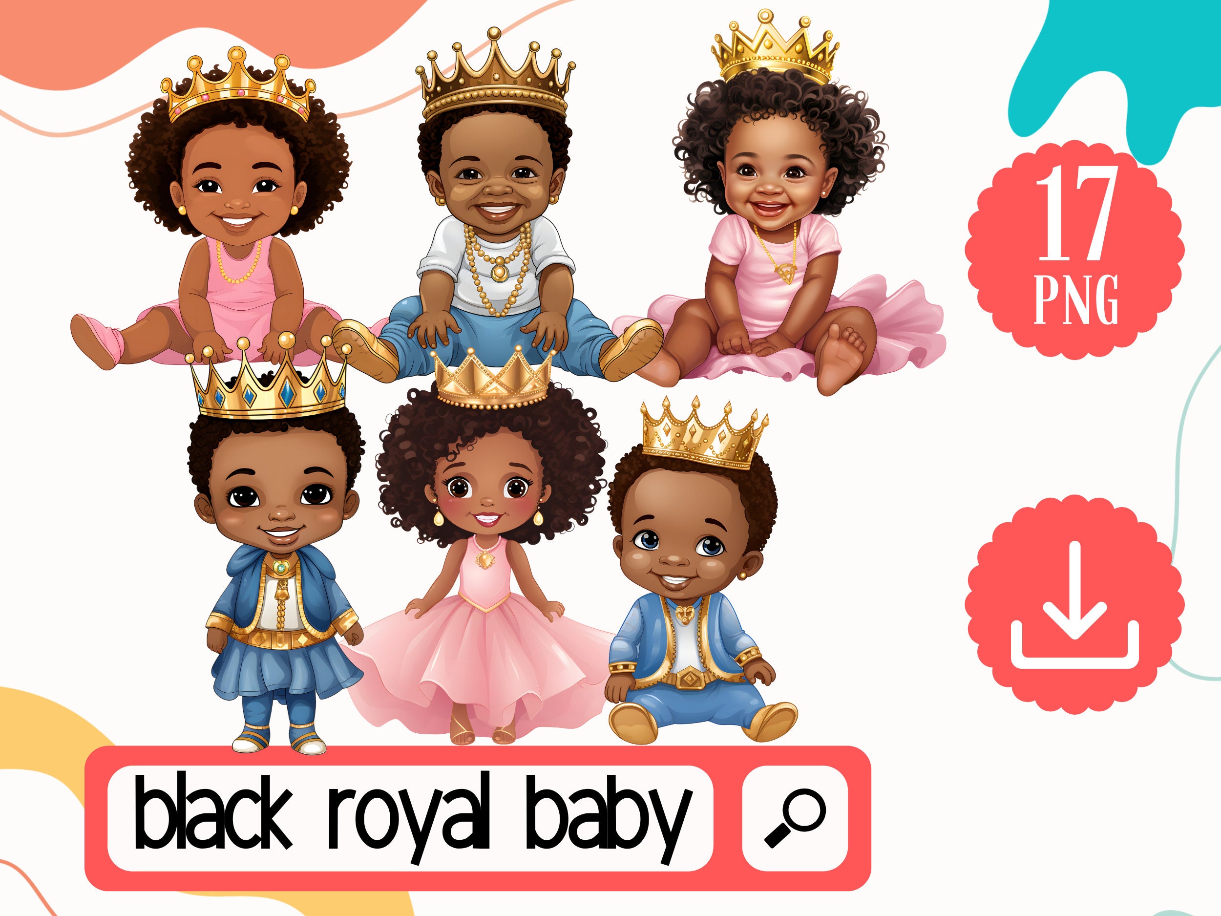 Black Baby Crown Clipart. 17 Baby Shower Png. Gender Reveal Clipart ...