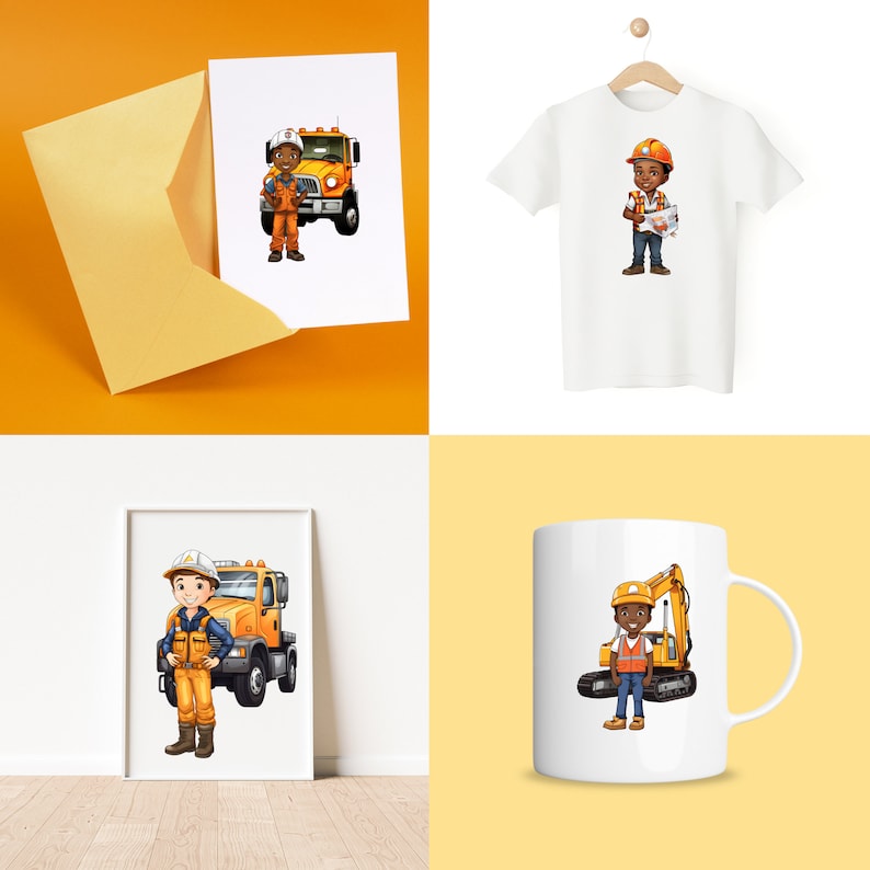 Cute Construction Kids Clipart - 15 PNG Construction Builder Theme Kids ...