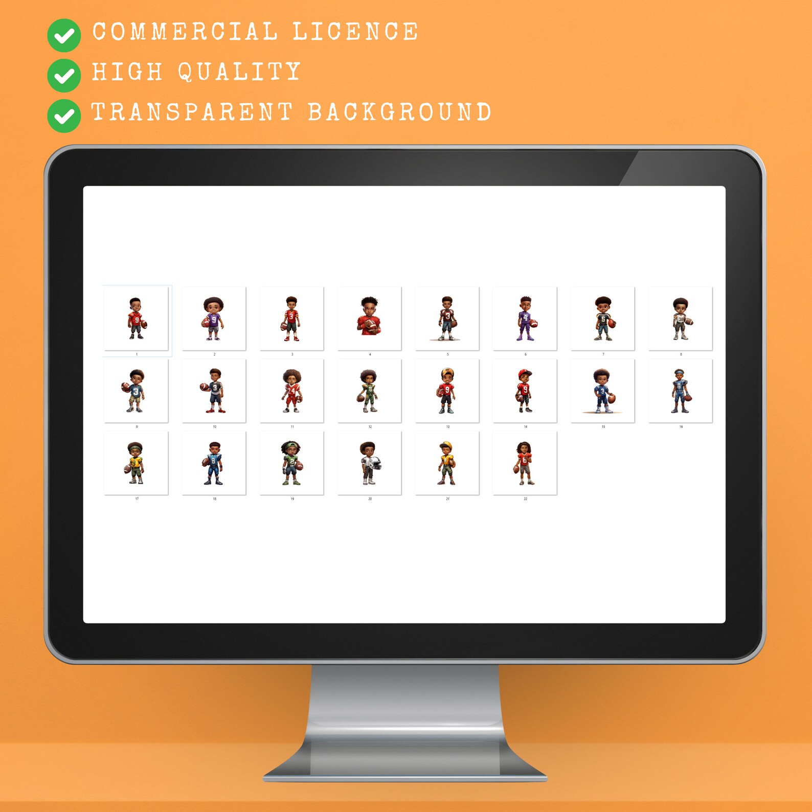 Black Boys Football Clipart. 22 Football Player African American Boys ...