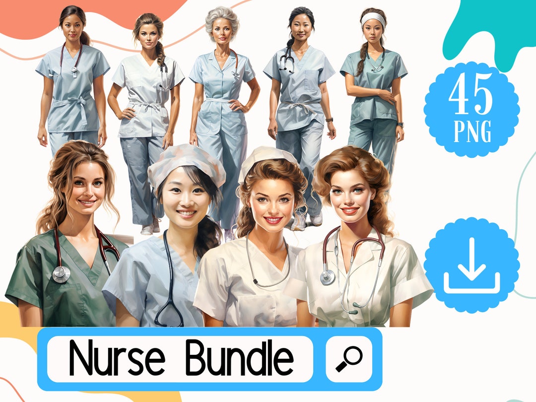 Nurse PNG. Nurses Clipart Bundle. 45 Detailed Nurse Png Digital ...