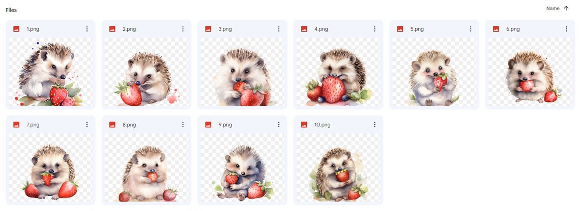 Hedgehog Eating Strawberry Clipart PNG, 10 Watercolor Cute Hedgehog ...