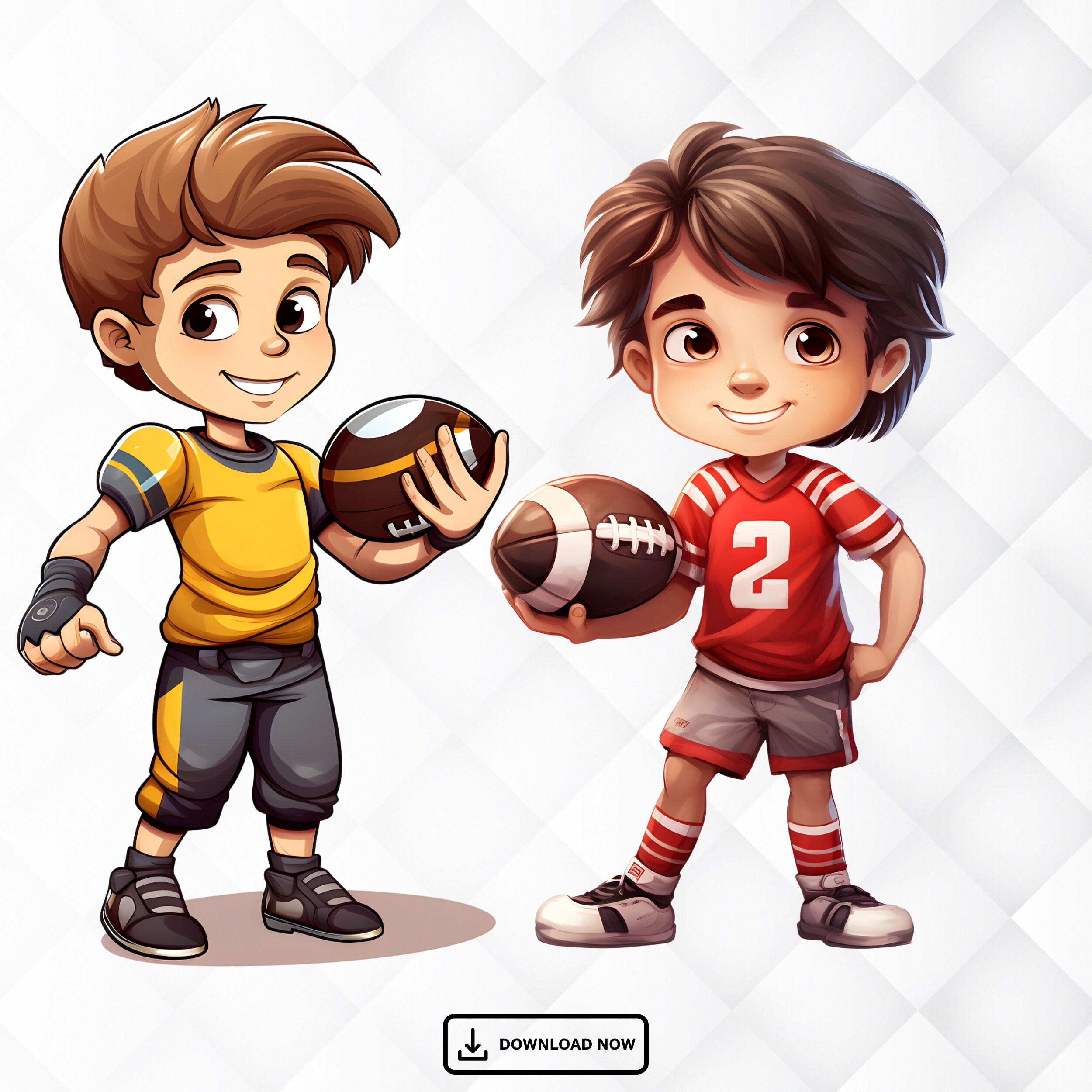 Boys Mixed Football Clipart. 19 Football Player Kids PNG. Football ...