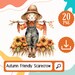 Autumn Scarecrow Clipart. 20 Fall Watercolor Scarecrow PNG Set ...