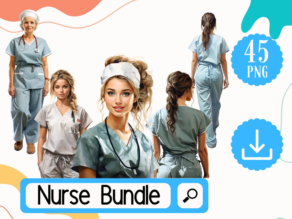 Nurse PNG. Nurses Clipart Bundle. 45 Detailed Nurse Png Digital ...
