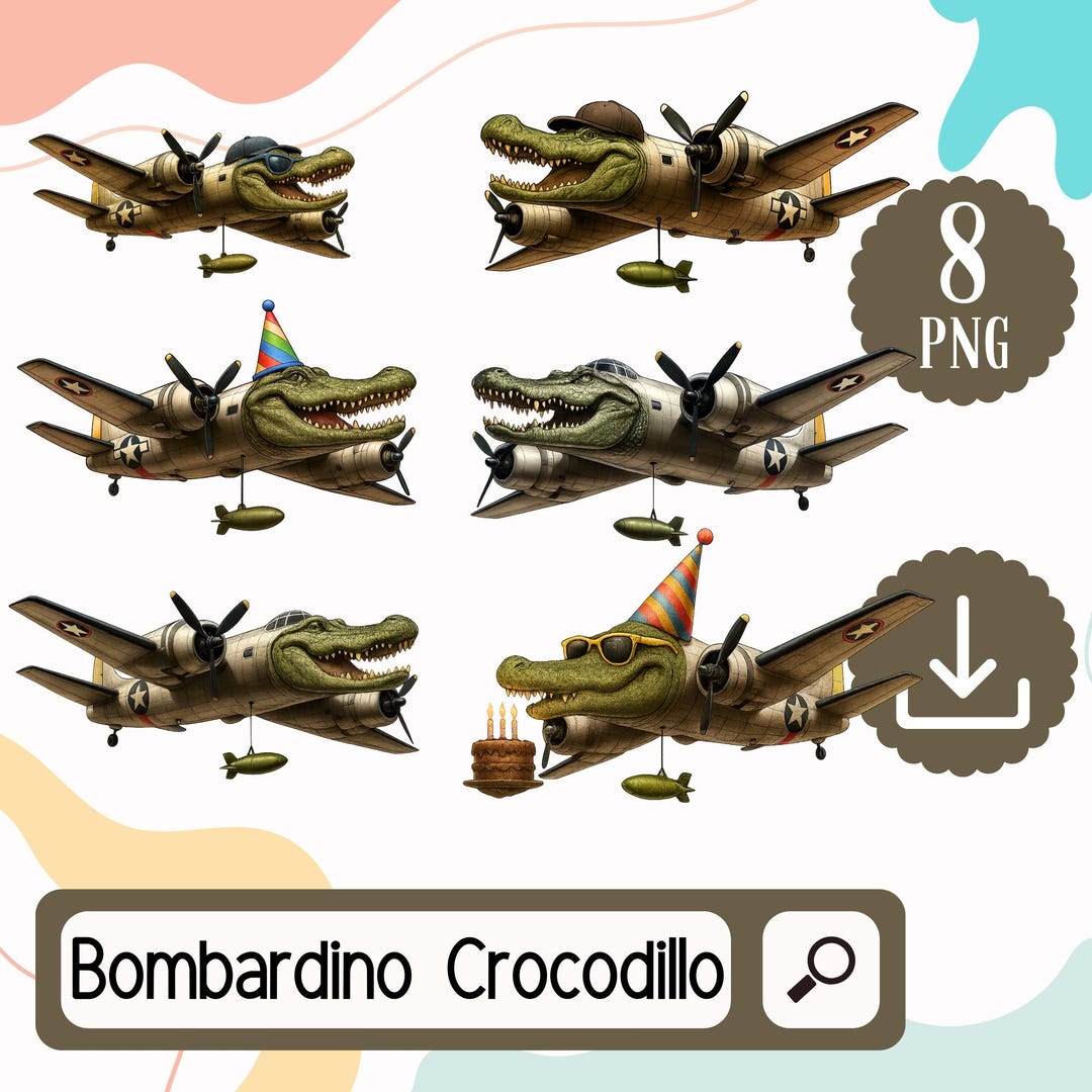 Bombardino Crocodillo PNG Clipart. Italian Brainrot Clipart ...