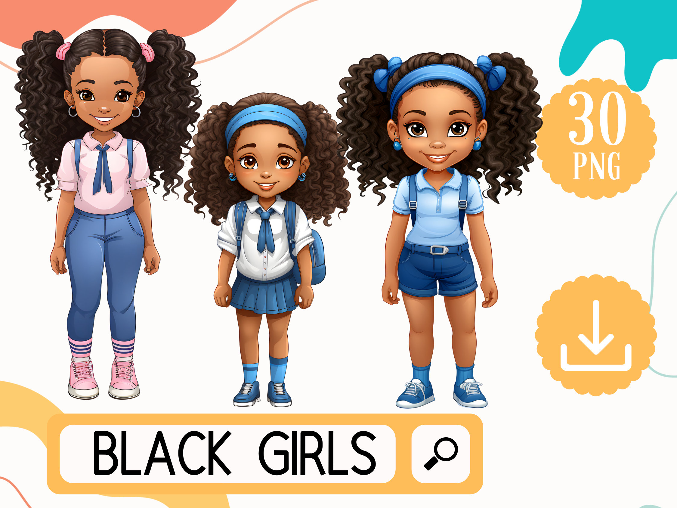 Enchanting Collection of Black Girls Clipart 30 African American Girls ...