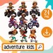 Outdoor Adventure Kids Clipart Bundle - 24 PNG Black Kids in Fun ...