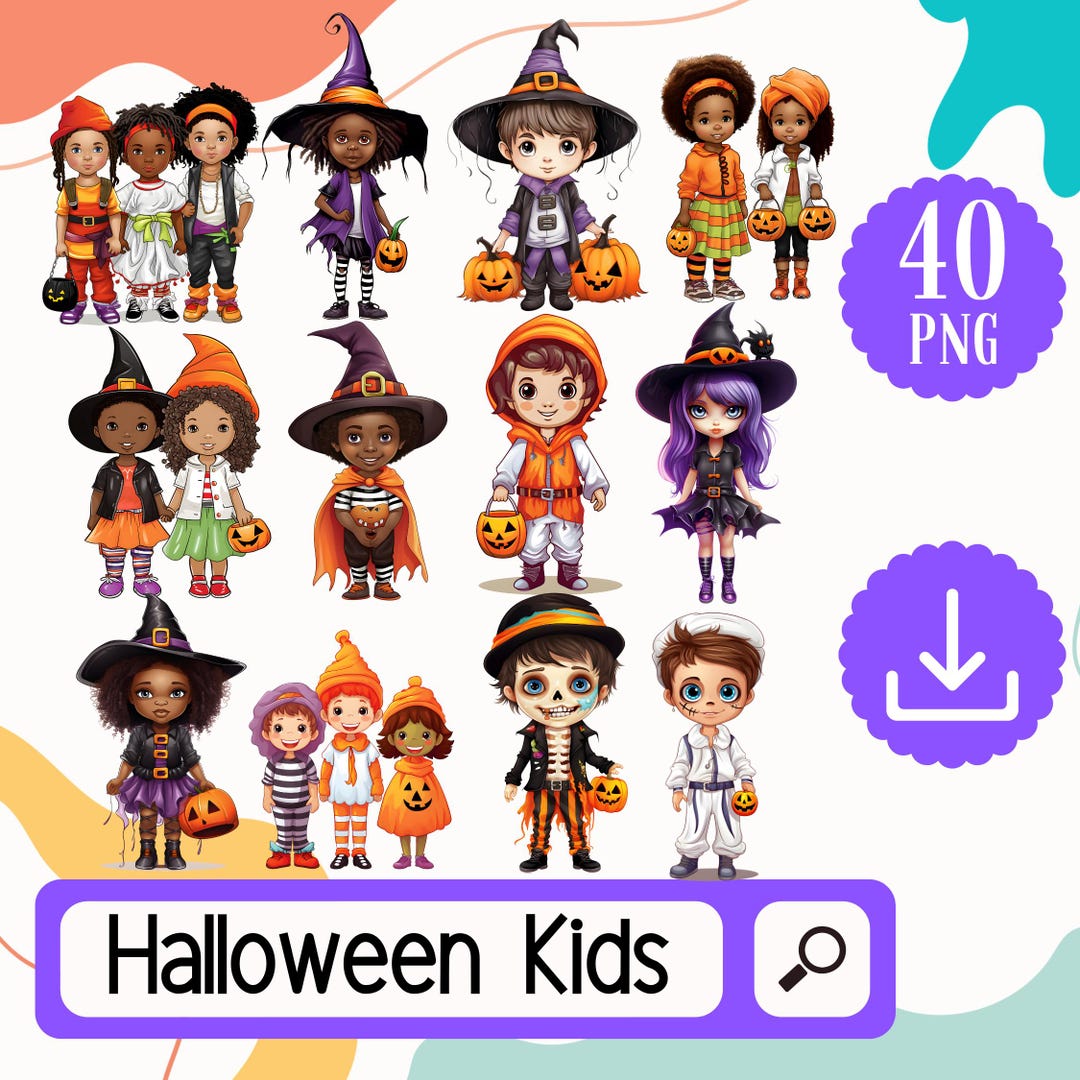 Halloween Trick or Treating Children PNG Clipart. 40 Halloween Kids ...