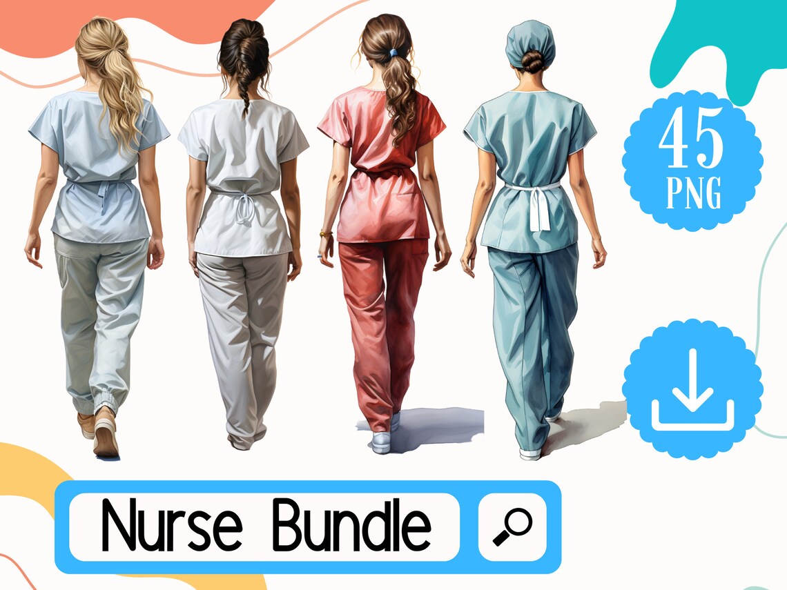 Nurse PNG. Nurses Clipart Bundle. 45 Detailed Nurse Png Digital ...