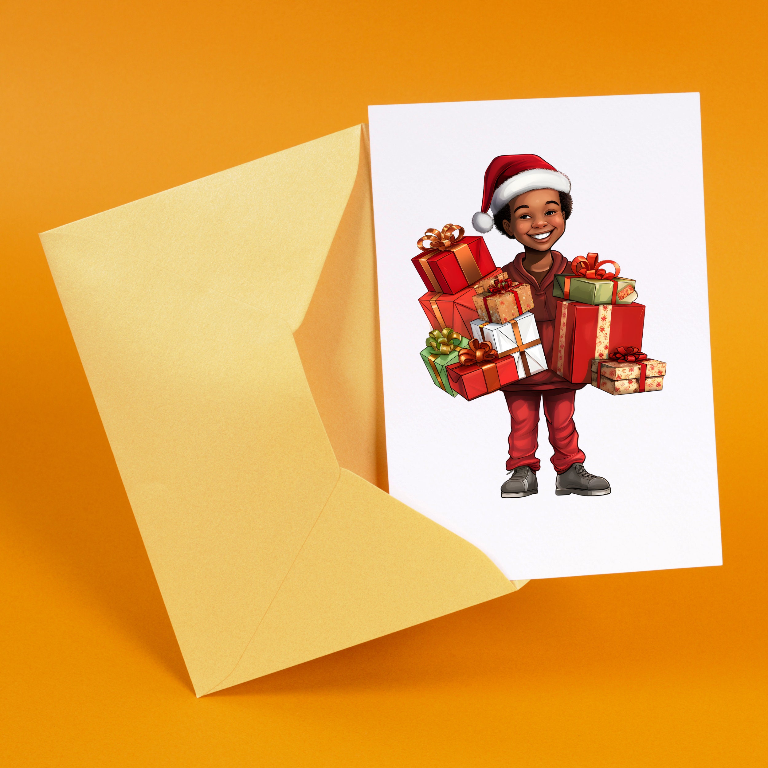 Christmas African American Boys Clipart. 24 Cute Christmas Black Boys ...