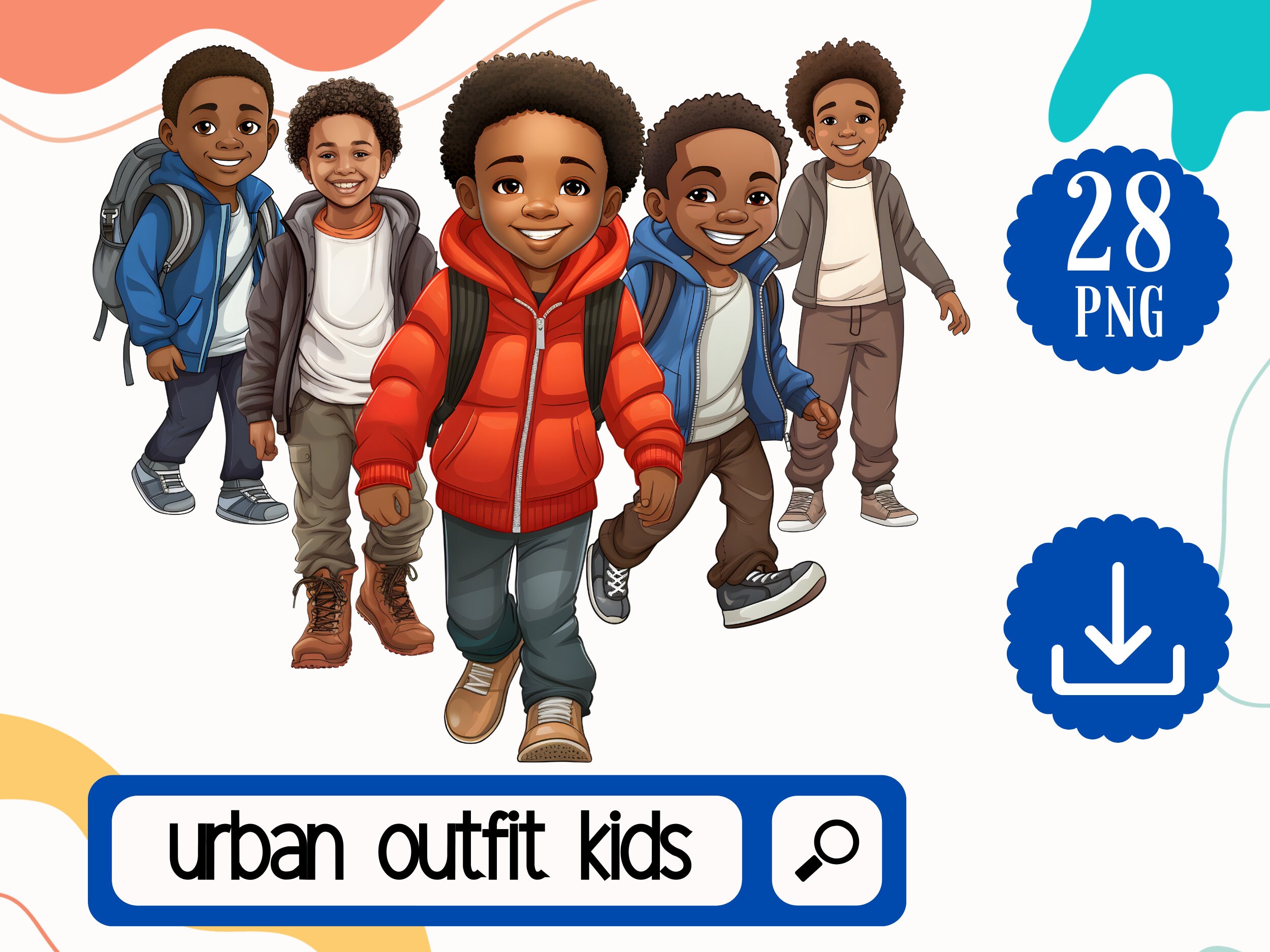 Black Boys Png. 28 African American Kids Clipart Back to School Kids ...
