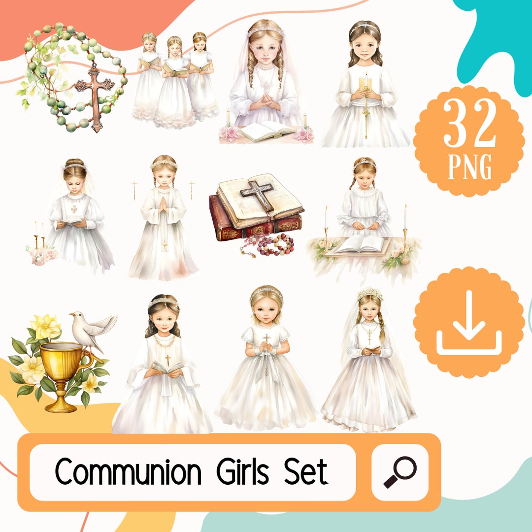 Girls First Communion Png. First Communion Clipart. 32 PNG Girls ...
