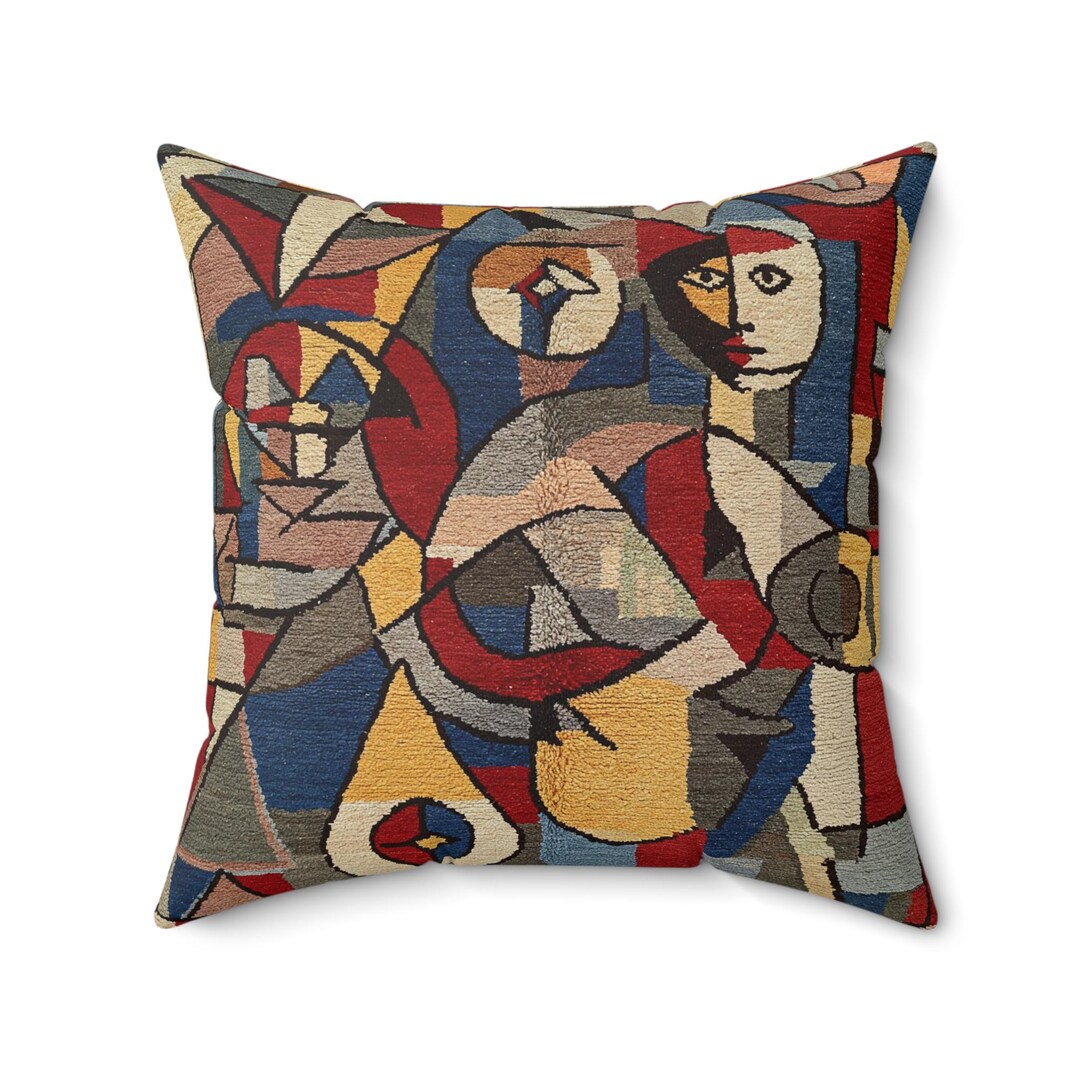 Picasso Style Throw Pillow: Abstract Art Accent Cushion Cover - Etsy