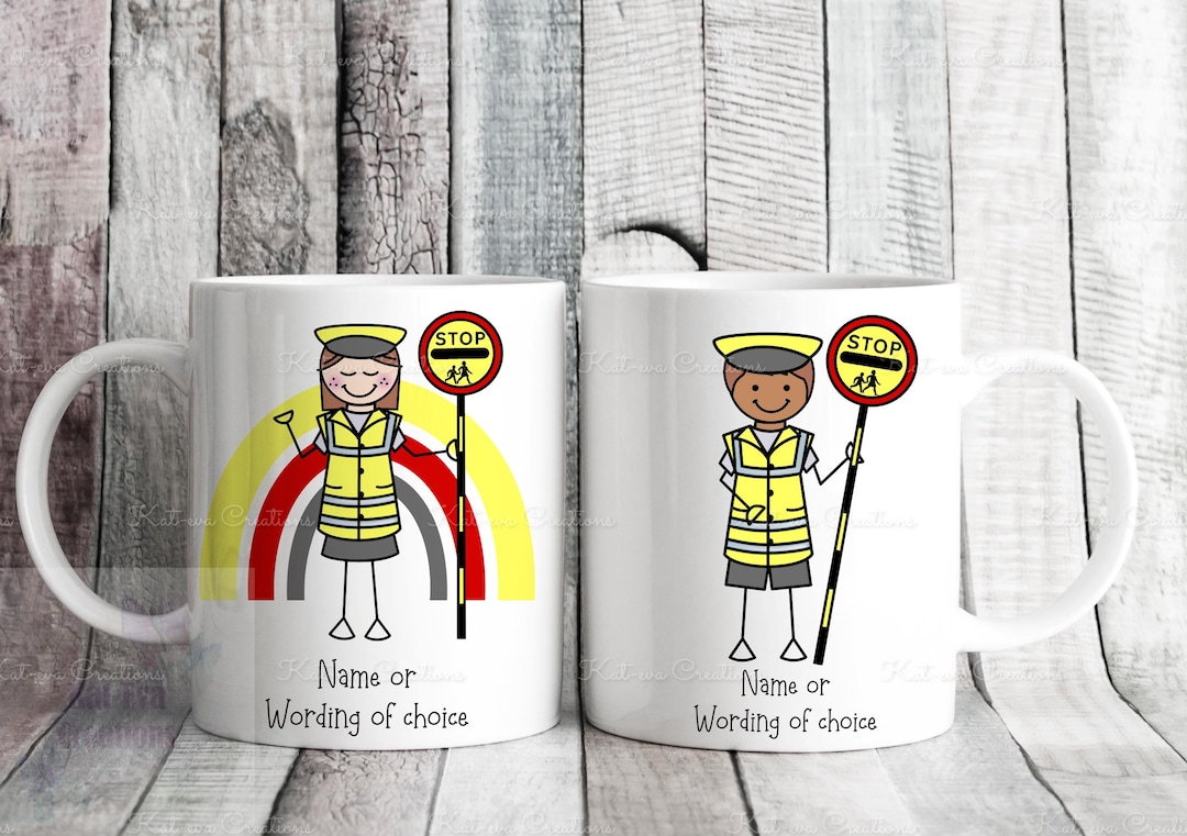 Personalised Lollipop Lady / Man / Crossing Stick Man Rainbow 11oz Mug ...