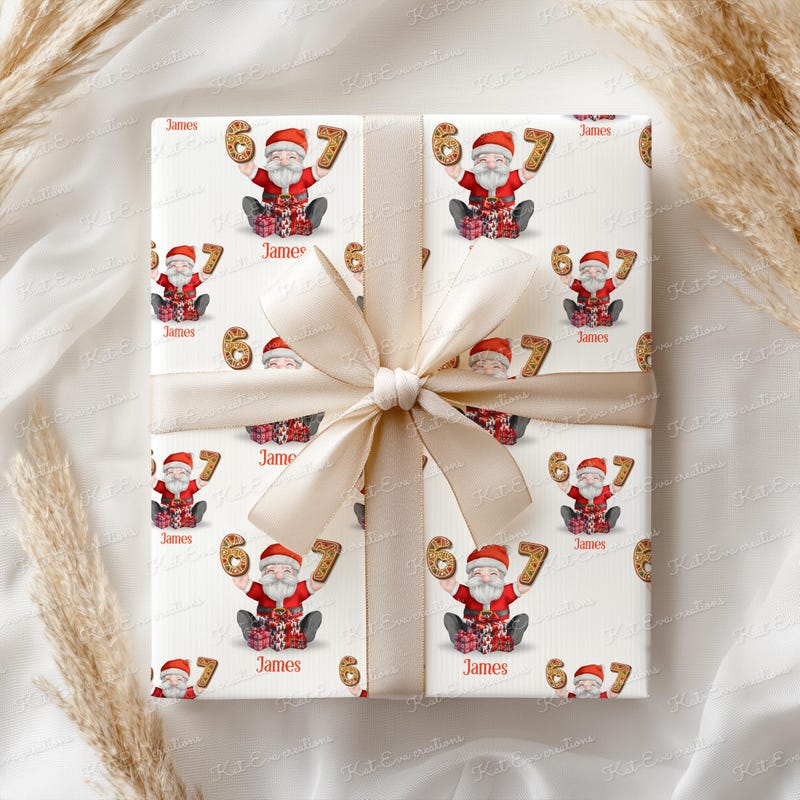 6 7 Wrapping Paper Santa - Etsy UK