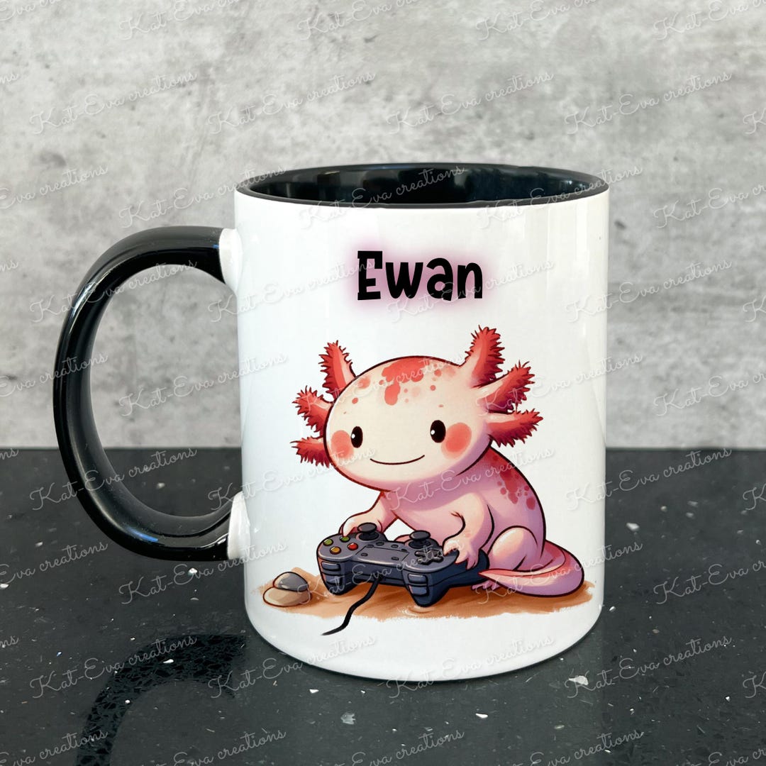 Personalised Axolotl Mug, Gaming Axolotl Cup. Ideal Easter Gift or ...
