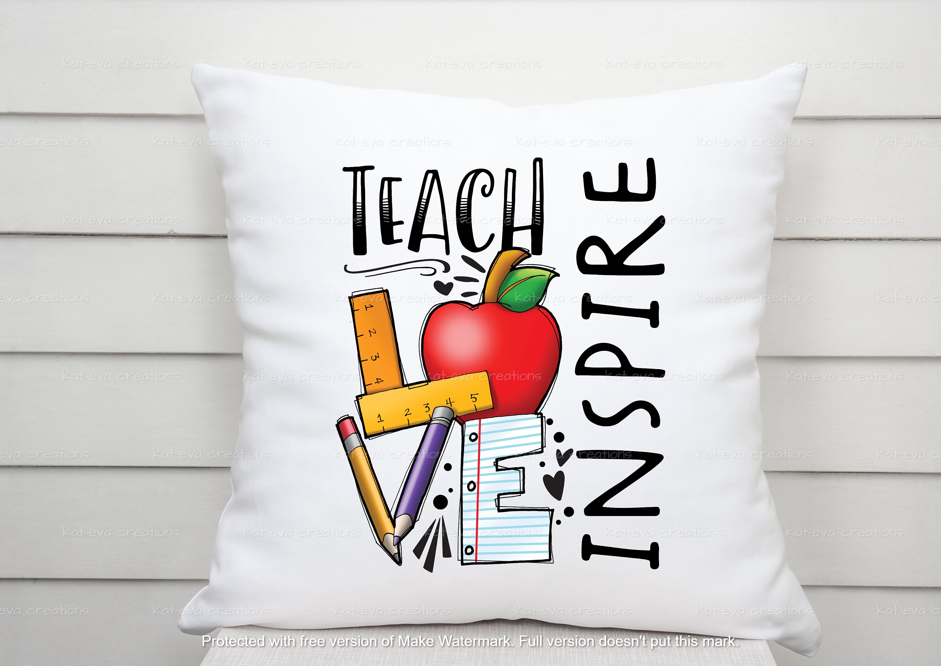 Teachers cushion. Can be personalised with names or small | Etsy