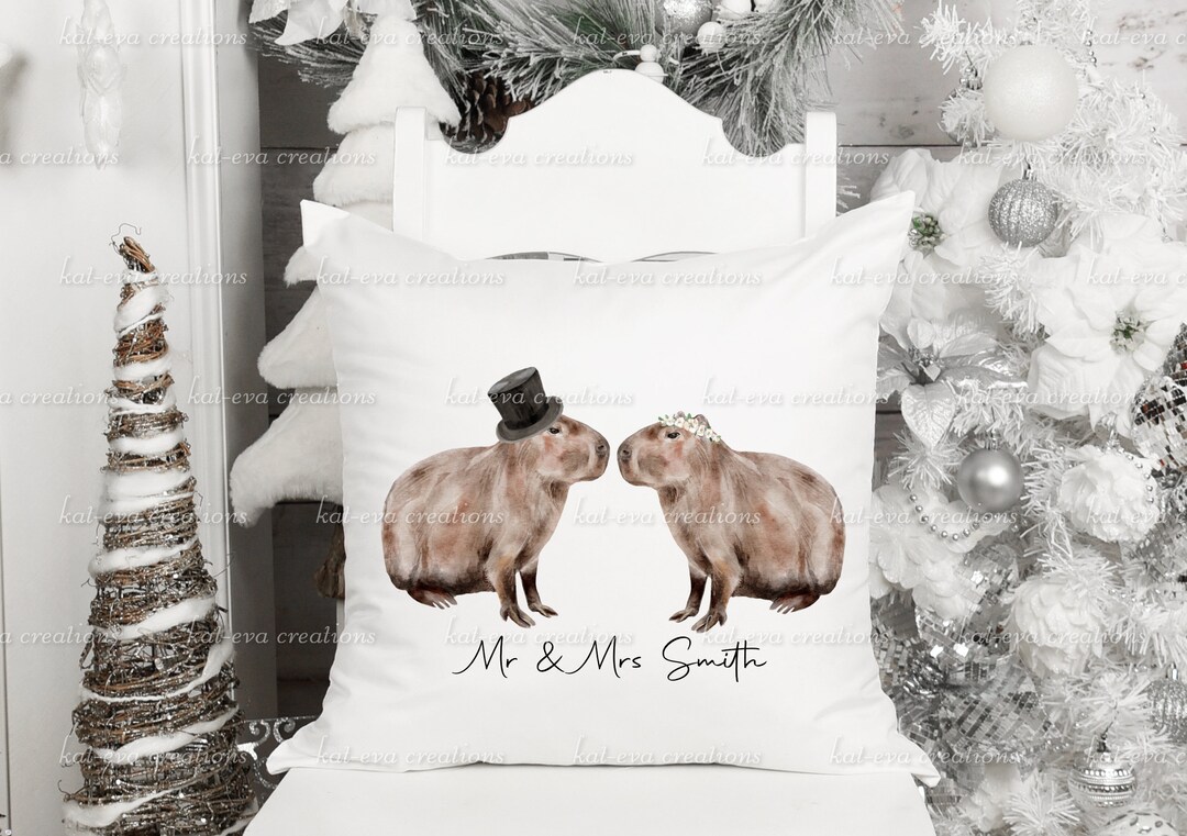 Personalised Wedding Capybara Cushion, Ideal Wedding or Anniversary ...
