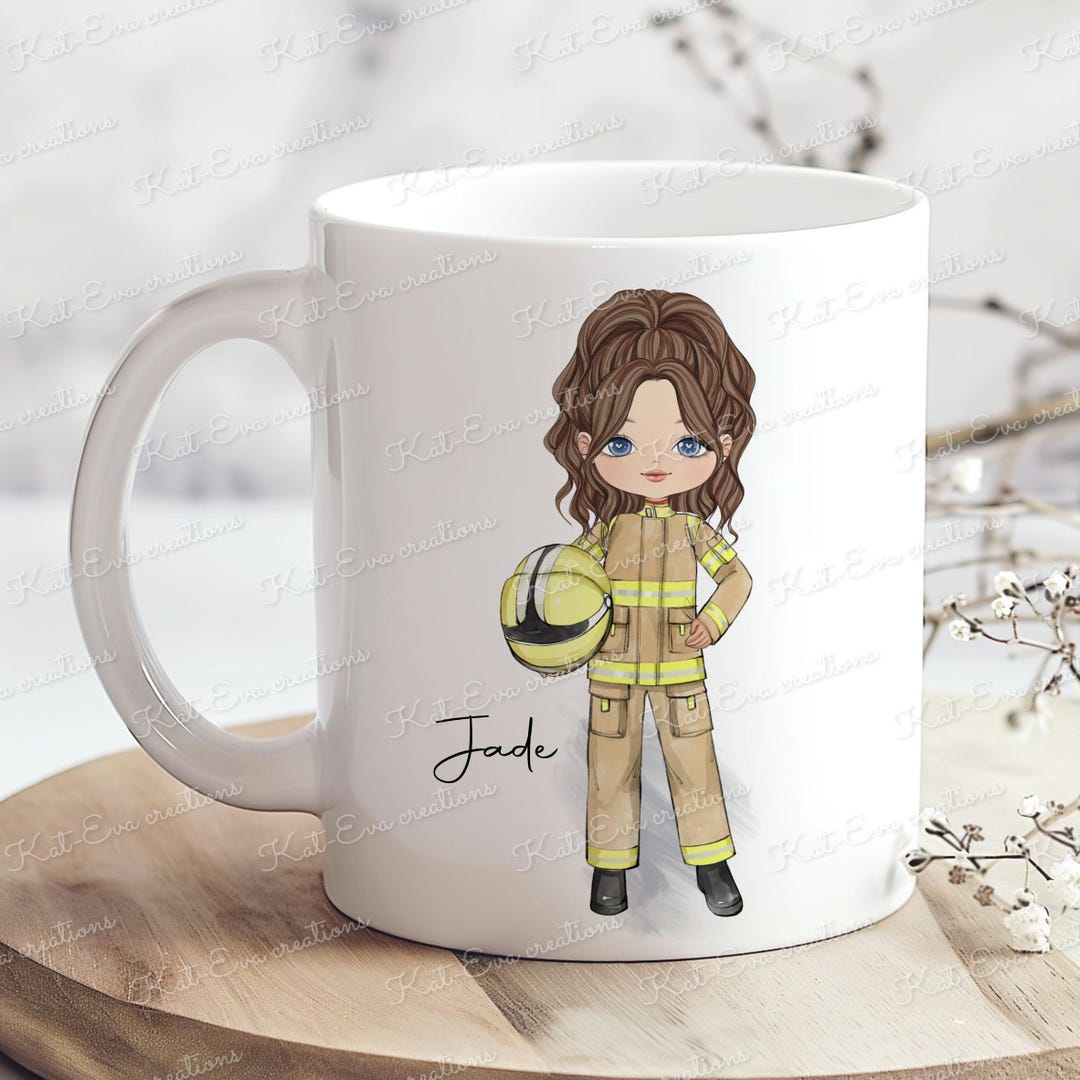 Personalised Firefighter Mug. Fireman Firewoman Cup, Ideal for ...