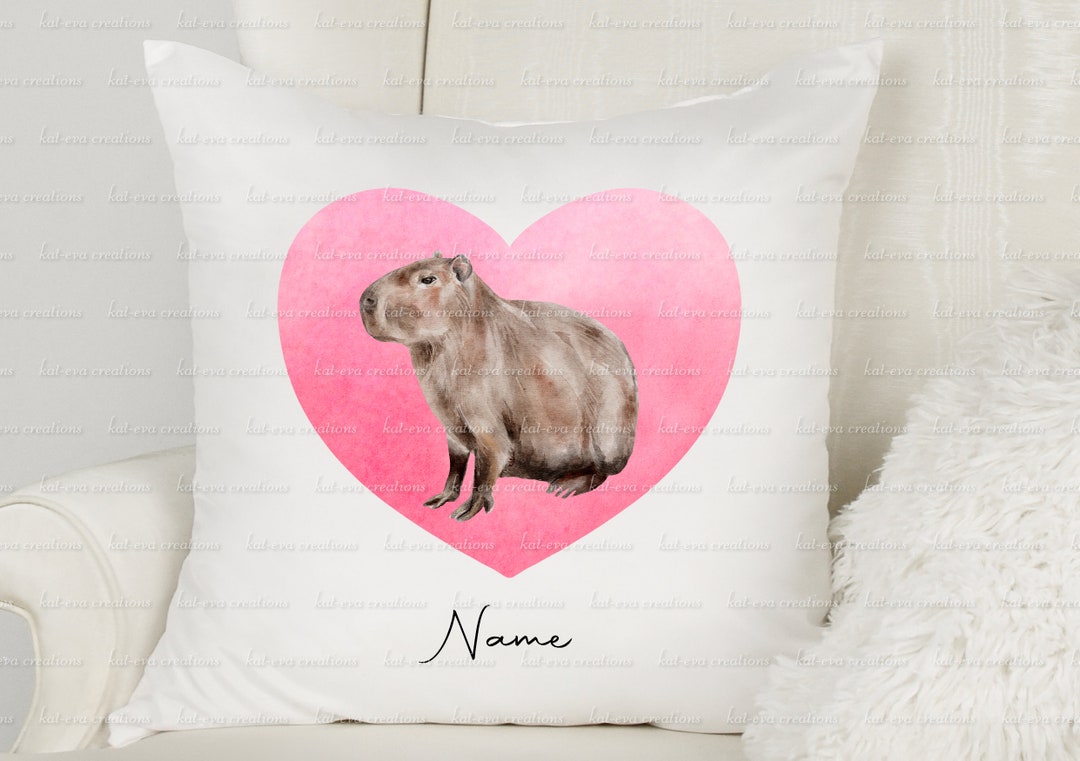 Personalised Watercolour Capybara Cushion - Etsy UK