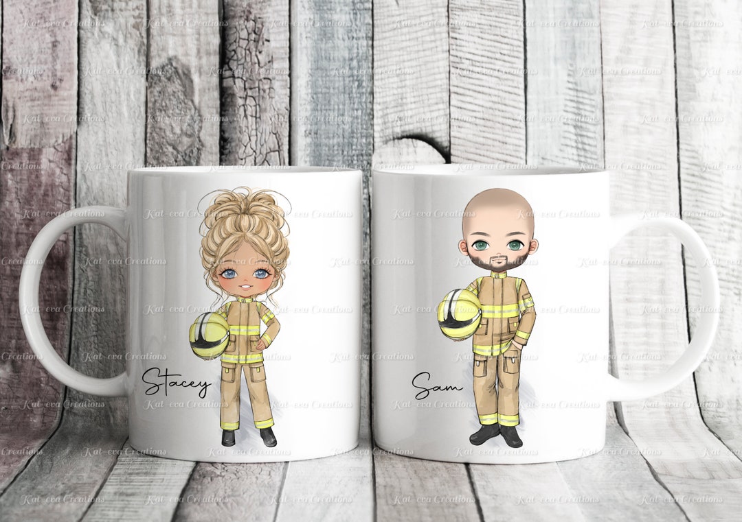 Personalised Firefighter Mug. Fireman Cup, Ideal for Christmas ...