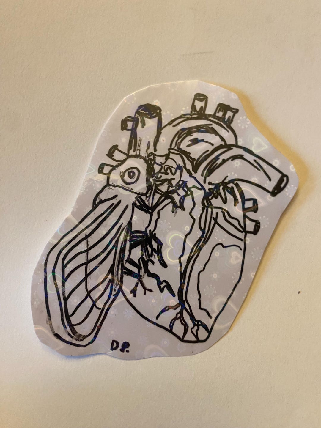 Cicada Heart Sticker - Etsy