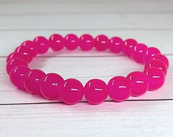 Pink Beaded Bracelet | Etsy