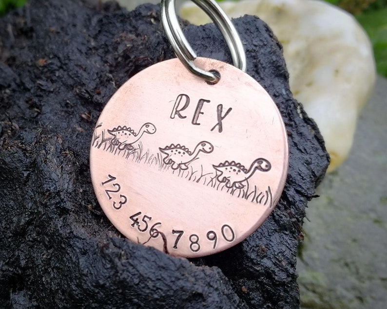 Dog Tag With Phone Number, Handstamped - Etsy