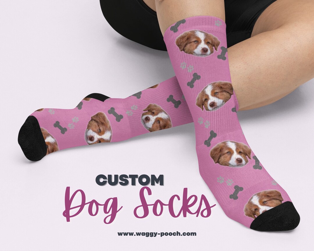 Custom Dog Socks With Dog's Face, Cute Pet Photo Socks, Socks Printed ...
