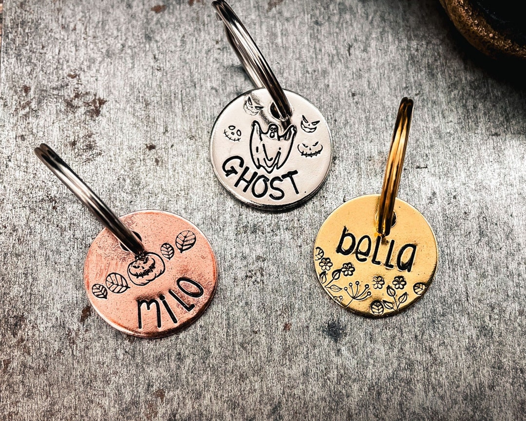 Custom Cat Name Tag Personalized Cat Collar Tag Engraved Tiny Pet Tag ...