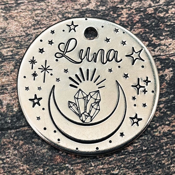 Moon Dog Tag - Etsy