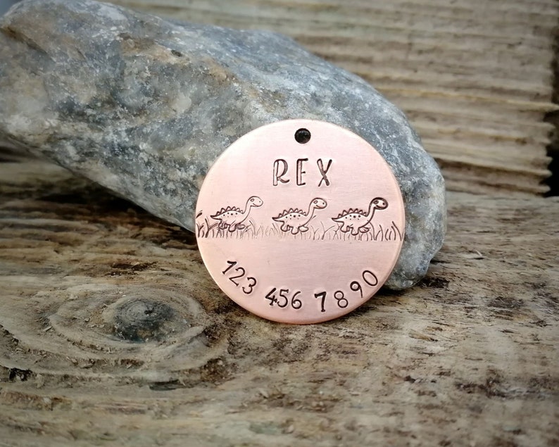 Dog Tag With Phone Number, Handstamped - Etsy
