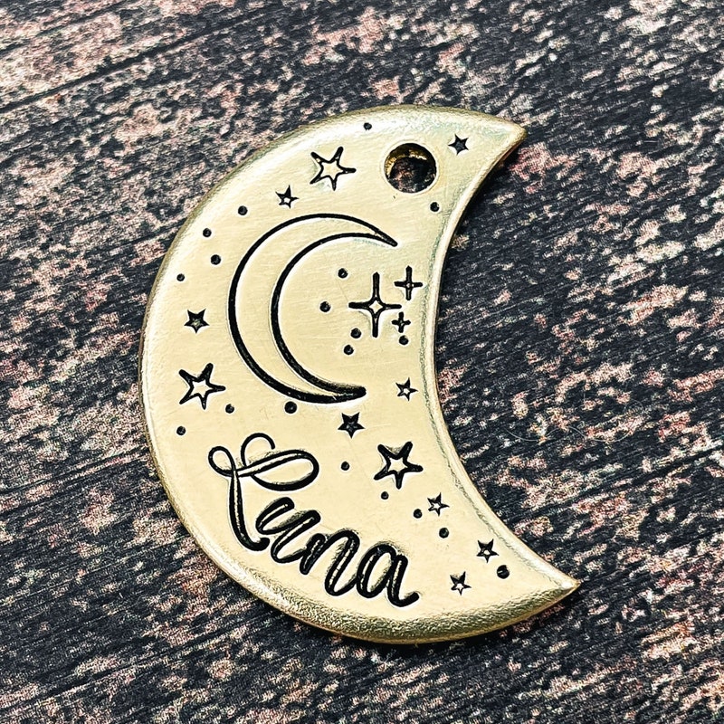 Moon Dog Tag - Etsy