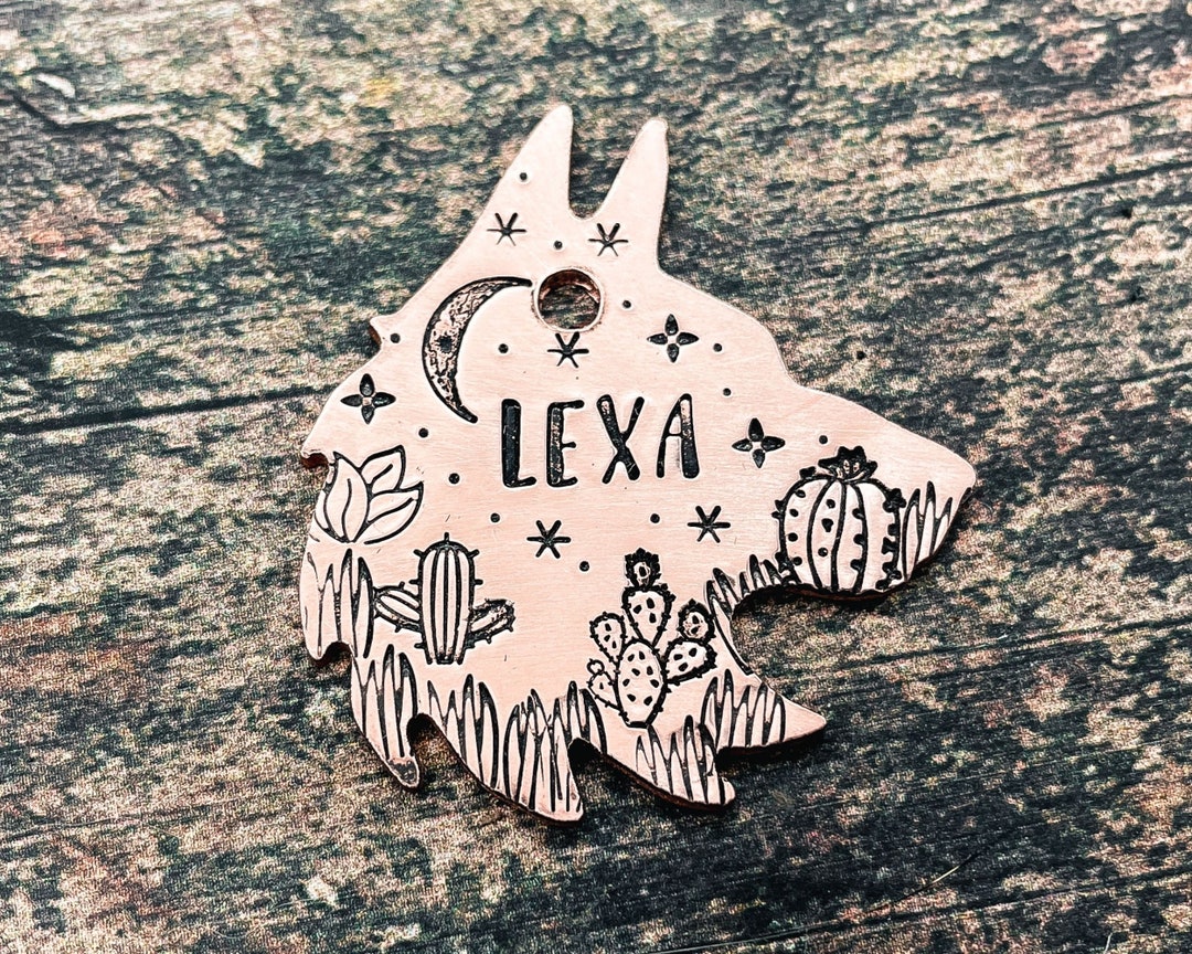 Wolf Dog Tag Personalized Metal Dog Id Tag Custom Dog Tag - Etsy