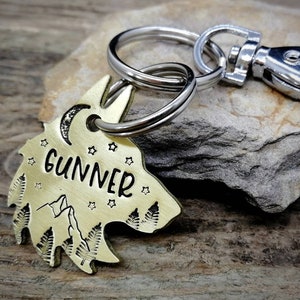 Wolf Head Dog Tag, Matching Keychain, Gift Idea - Etsy