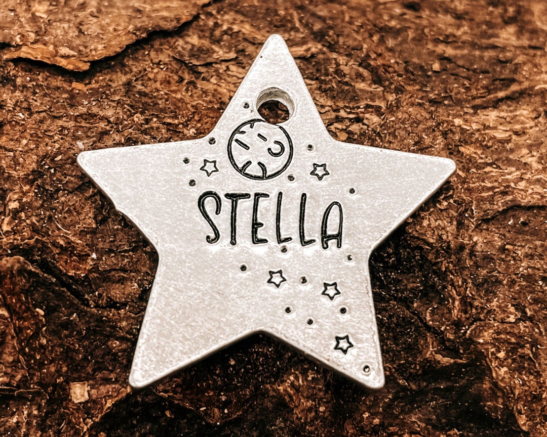 Cat Id Tag, Star Pet Id Tag, 2 Sided With Phone Number - Etsy