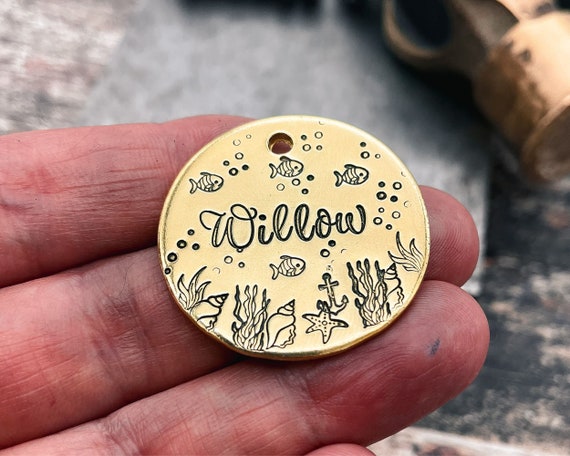 Ocean Dog Name Tag With Cute Fish Dog Tag for Dogs - Etsy