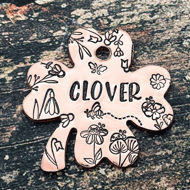 Clover Dog Tag - Etsy