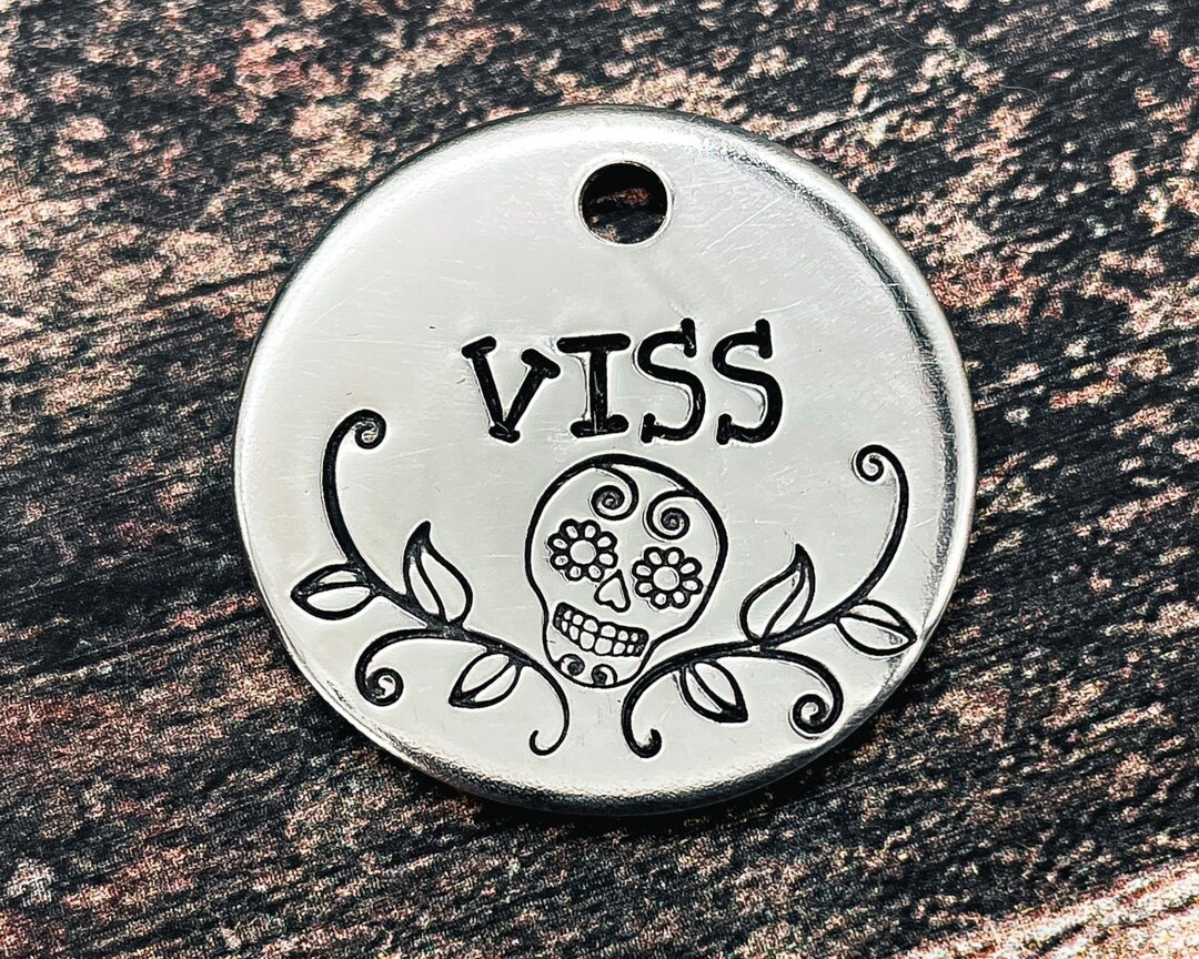 Skull Dog Tag, Double-sided Boy Pet Tag With up to 2 Phone Numbers ...